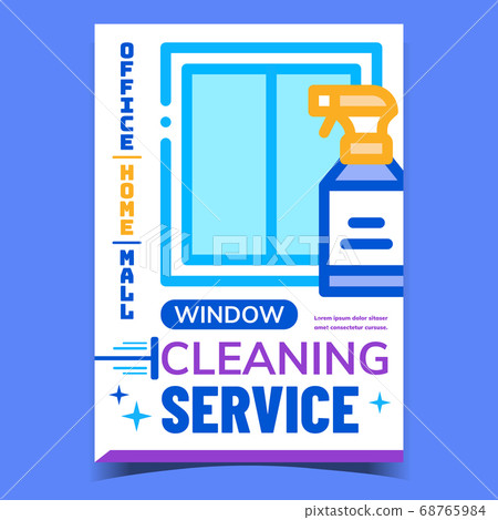 Window Cleaning Service Advertising Banner Vector - Stock Illustration ...