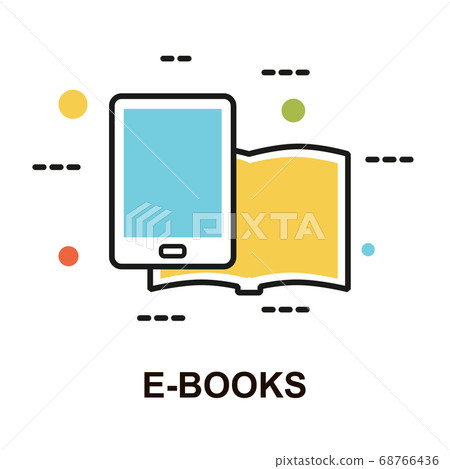 Concept of E-Books icon - Stock Illustration [68766436] - PIXTA