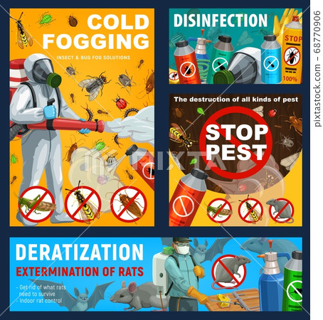 Pest control disinfestation and deratization. - Stock Illustration ...