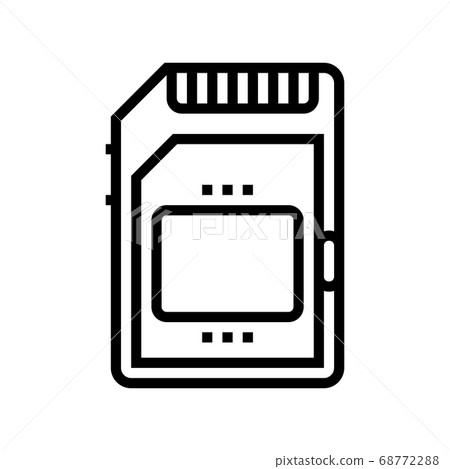 memory card line icon vector illustration - Stock Illustration ...