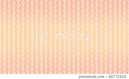 Japanese pattern wave pink orange - Stock Illustration [68772828] - PIXTA