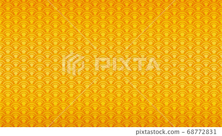 Japanese pattern wave yellow orange - Stock Illustration [68772831] - PIXTA
