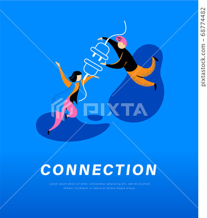 Connection abstract metaphor. People connecting-插圖素材 [68774482] - PIXTA圖庫