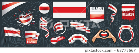 Vector set of the national flag of Belarus in... - Stock Illustration ...