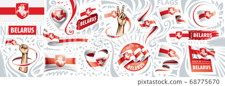 Vector set of the national flag of Belarus in... - Stock Illustration ...