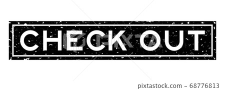 Grunge black check out word square rubber seal... - Stock Illustration ...