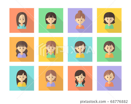 Various women flat icons - Stock Illustration [68776882] - PIXTA