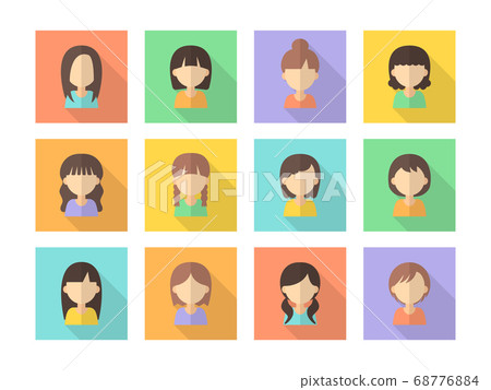 Various female flat icons (no facial expression) - Stock Illustration ...