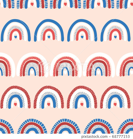 Childish rainbow background seamless. Repeating... - Stock Illustration ...