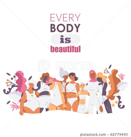 Every body is beautiful. Isolated on white - Stock Illustration ...