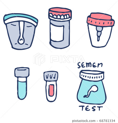 Semen flask and test jars sticker set on white - Stock Illustration ...