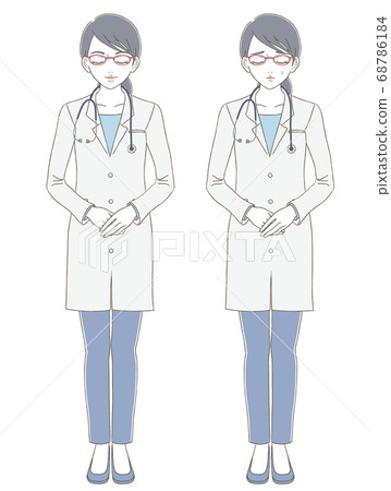 Medical/doctor hand-drawn style full body... - Stock Illustration ...