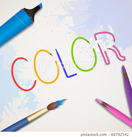 Vector illustration of letters from colored... - Stock Illustration ...