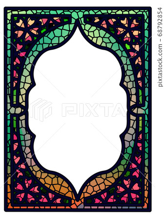 Cherry stained glass frame vertical 3 white - Stock Illustration ...