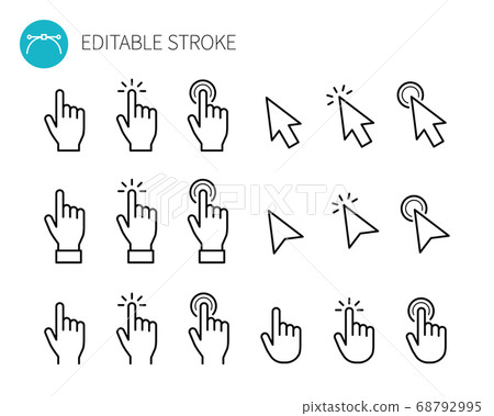 Pointer line icon set - Stock Illustration [68792995] - PIXTA