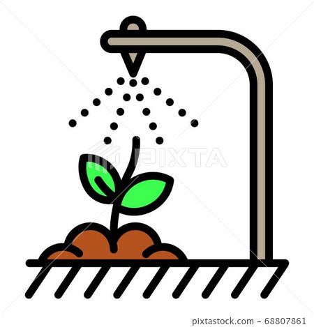 Smart irrigation icon, outline style - Stock Illustration [68807861 ...