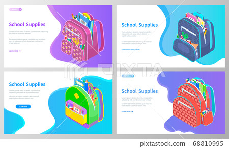 Colored School Backpack Back to School - Stock Illustration [68810995 ...