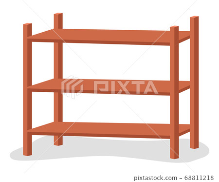 Wooden rack storage stand. Sample furniture... - Stock Illustration ...