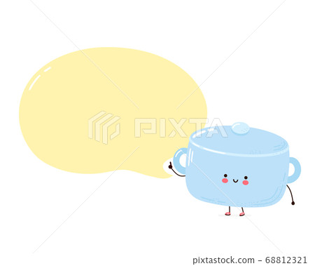 Cute happy cooking pot character-插圖素材 [68812321] - PIXTA圖庫