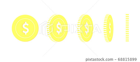American dollar rotating coins set, animation read - Stock Illustration ...
