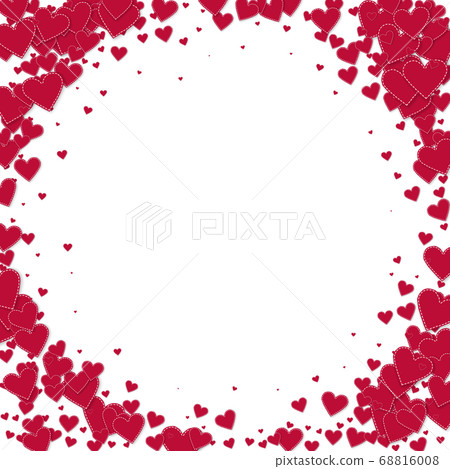 Red heart love confettis. Valentine's day vignette - Stock Illustration ...
