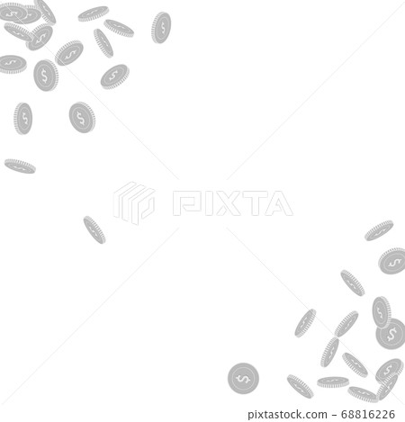 American dollar coins falling. Scattered black and - Stock Illustration ...