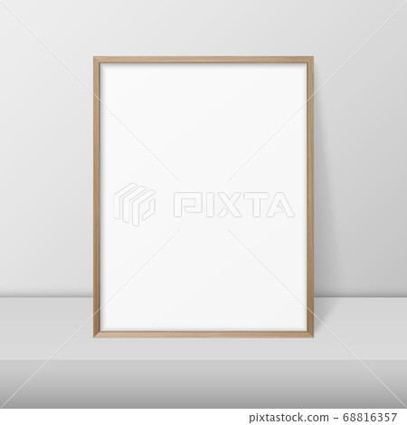 Vector 3d Realistic A4 Brown Wooden Simple... - Stock Illustration ...
