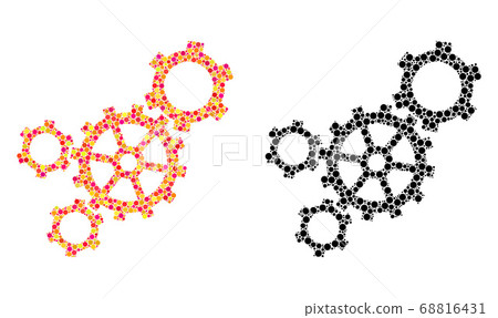 Dot Mechanism Mosaic Icons - Stock Illustration [68816431] - PIXTA