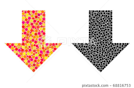 Dotted Arrow Down Mosaic Icons - Stock Illustration [68816753] - PIXTA