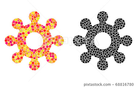 Dotted Mechanics Gear Mosaic Icons - Stock Illustration [68816780] - PIXTA