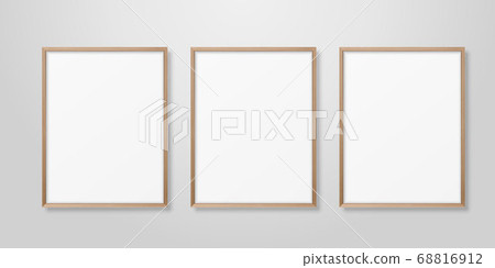 Vector 3d Realistic Three A4 Brown Wooden... - Stock Illustration ...