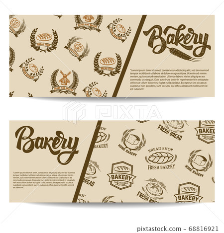 Set of bakery banner templates isolated on white - Stock Illustration ...