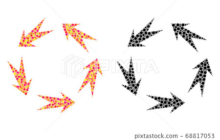 Dotted Rotation Mosaic Icons - Stock Illustration [68817053] - PIXTA