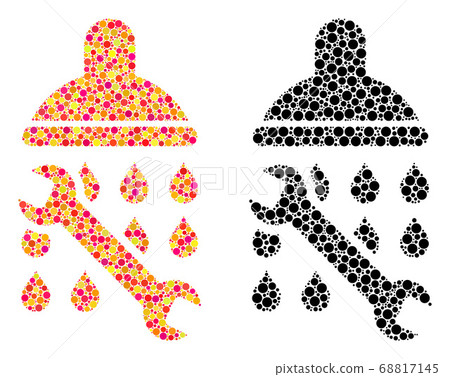 Dotted Shower Plumbing Mosaic Icons - Stock Illustration [68817145] - PIXTA