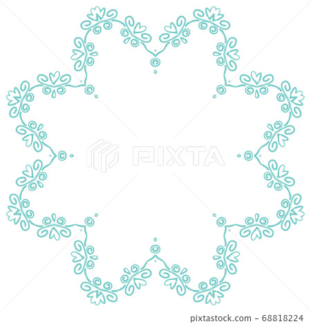 Hand-painted light blue line drawing vector frame - Stock Illustration ...