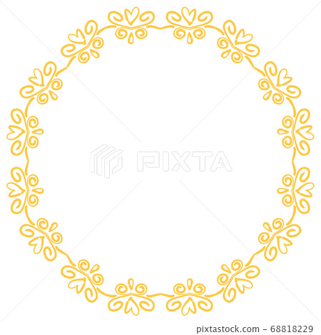 Hand-painted yellow line drawing vector frame - Stock Illustration ...