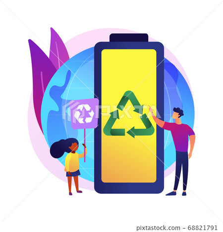 Battery recycling abstract concept vector... - Stock Illustration ...