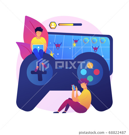Gaming disorder abstract concept vector... - Stock Illustration ...