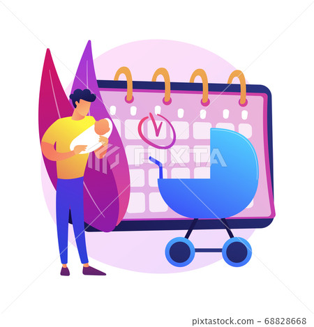 Paternity leave abstract concept vector...-插圖素材 [68828668] - PIXTA圖庫