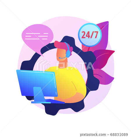 Call center abstract concept vector illustration.-插圖素材 [68831089] - PIXTA圖庫