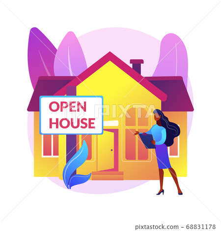 Open house abstract concept vector illustration. - Stock Illustration ...