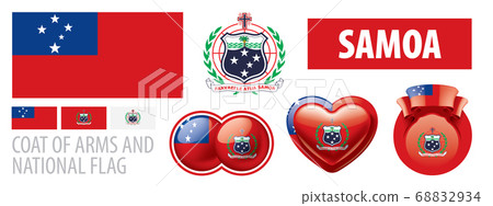 Vector set of the coat of arms and national... - Stock Illustration ...
