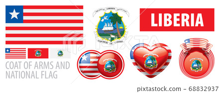 Vector set of the coat of arms and national... - Stock Illustration ...