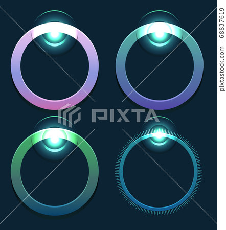 Set of glowing round sliders. Vector element - Stock Illustration ...
