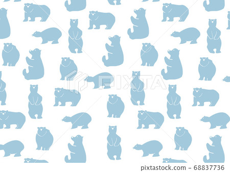 Bear_pattern_blue_seamless - Stock Illustration [68837736] - PIXTA