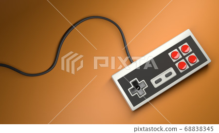 Retro computer gaming controller joystick on a - Stock Illustration ...