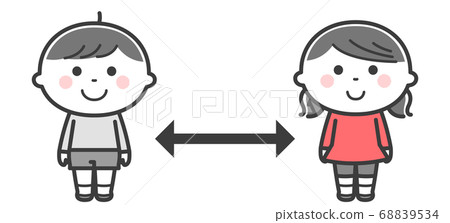 Children/two colors that keep the distance - Stock Illustration ...