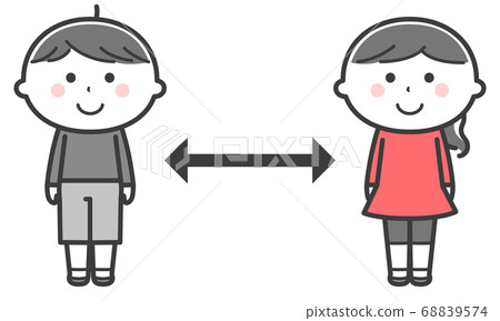 Children/two colors that keep the distance - Stock Illustration ...