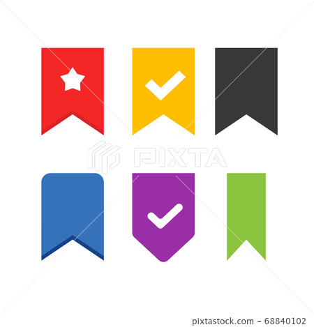 Bookmark vector icons set label element design... - Stock Illustration ...