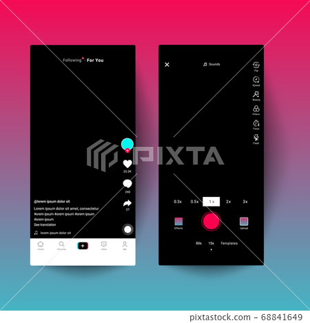 Tiktok social media design interface concept.... - Stock Illustration ...